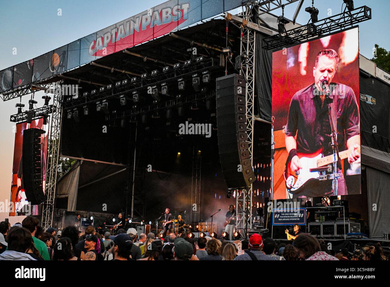 Death Cab For Cutie performing on stage at Project Pabst festival, Tom ...