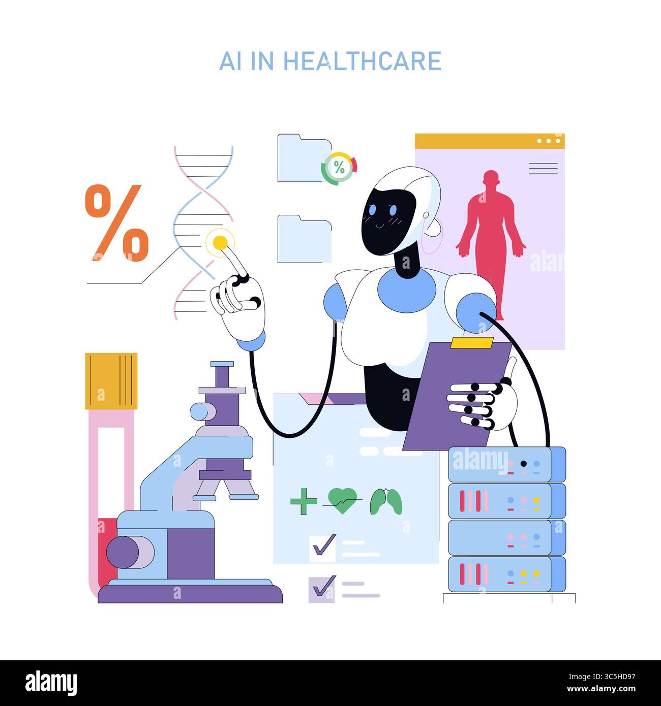Technology driven healthcare Stock Vector Images - Alamy