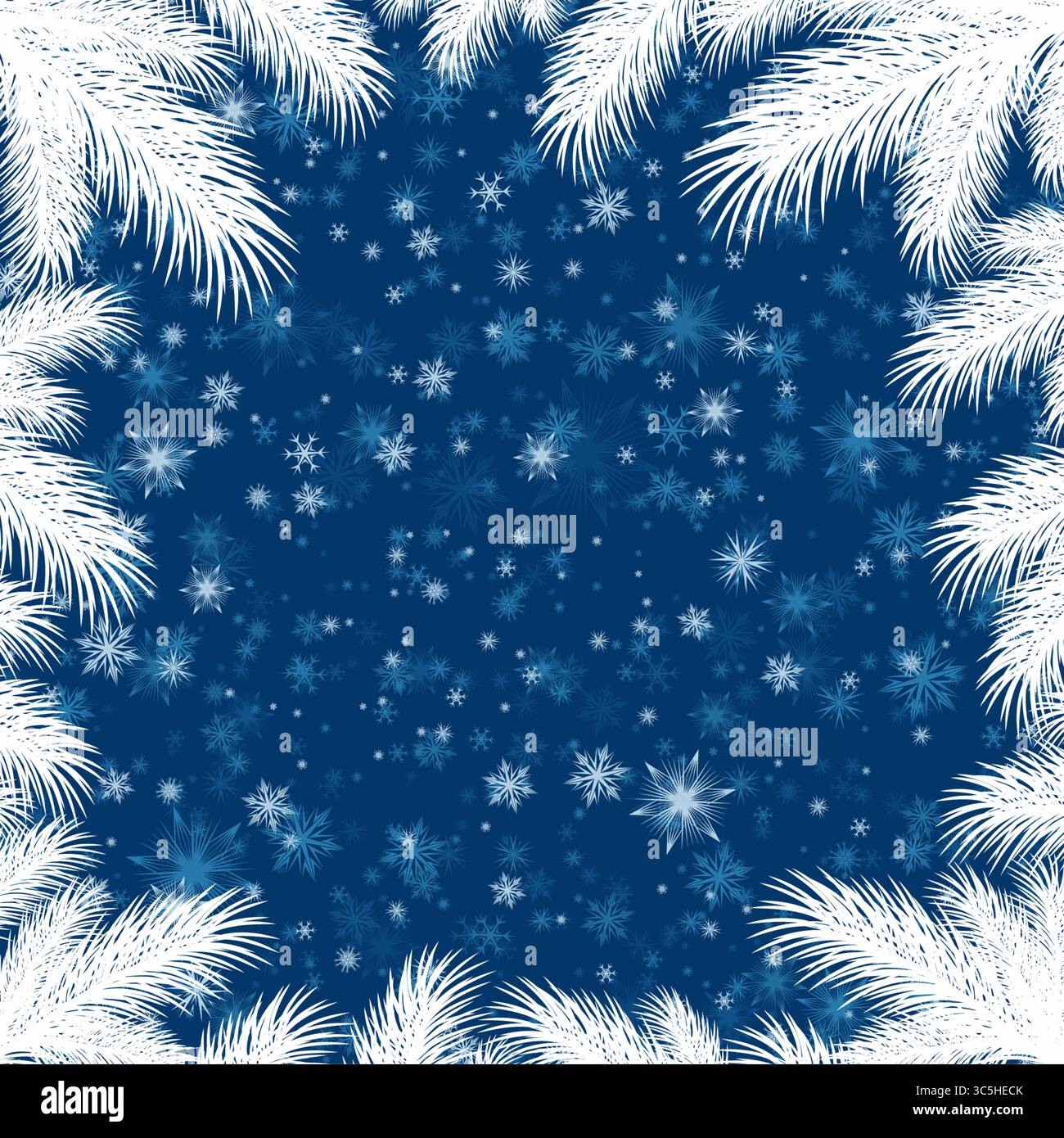 Tree branches snow blue Stock Vector Images - Alamy