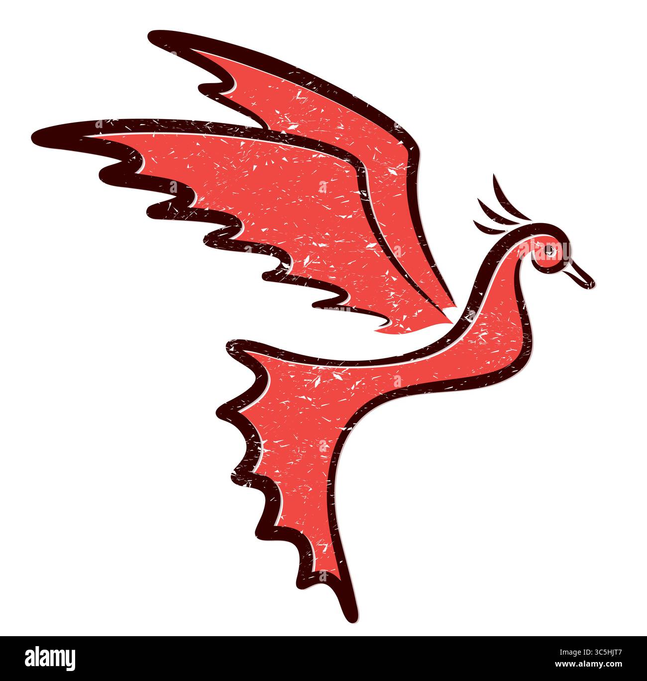 Symbol stylized flying red hi-res stock photography and images - Alamy