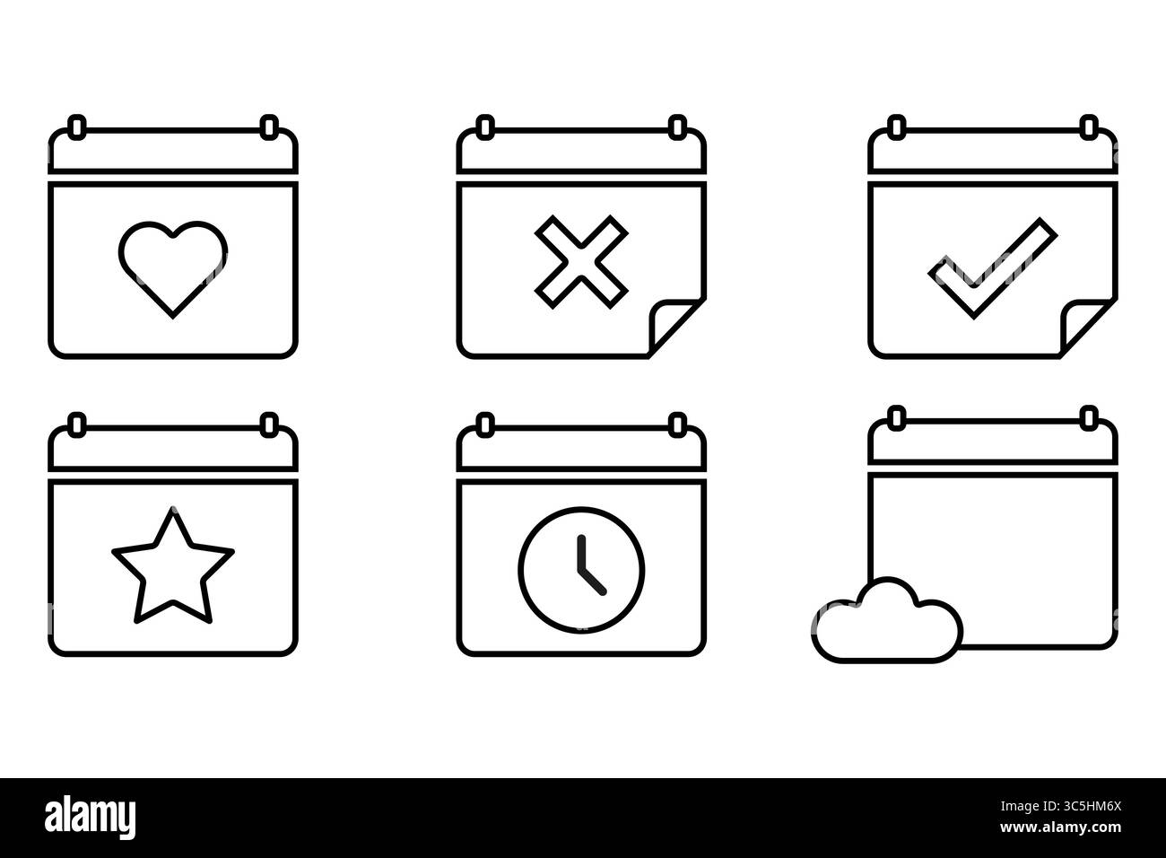 Calendar icon set. Diverse date symbols. Multiple event Vector. Various ...