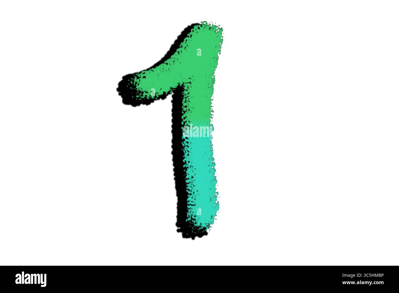 Simple 1 green gradient number. A modern and minimalist aesthetic ...