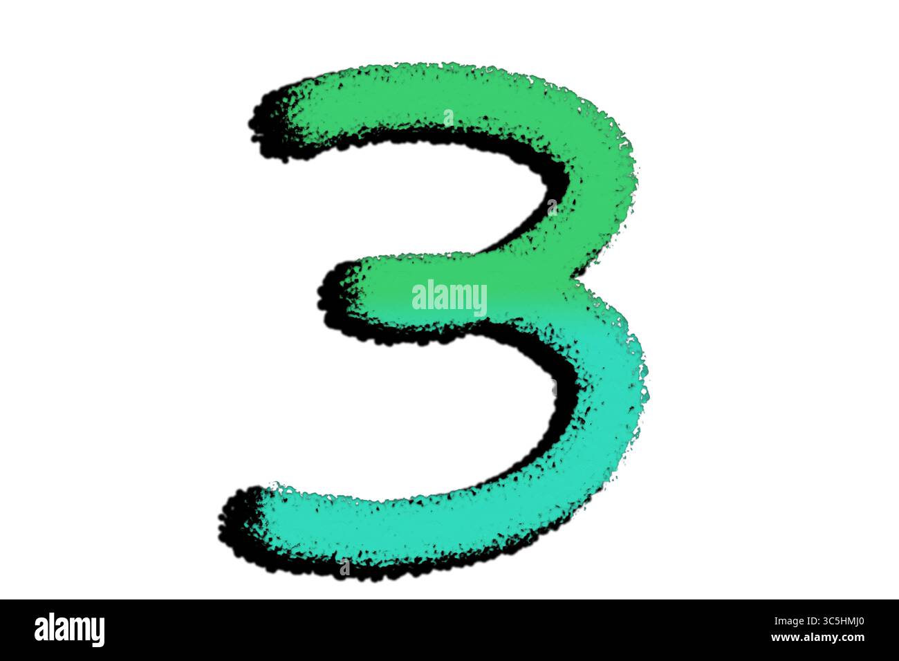 Simple 3 green gradient number. A modern and minimalist aesthetic ...