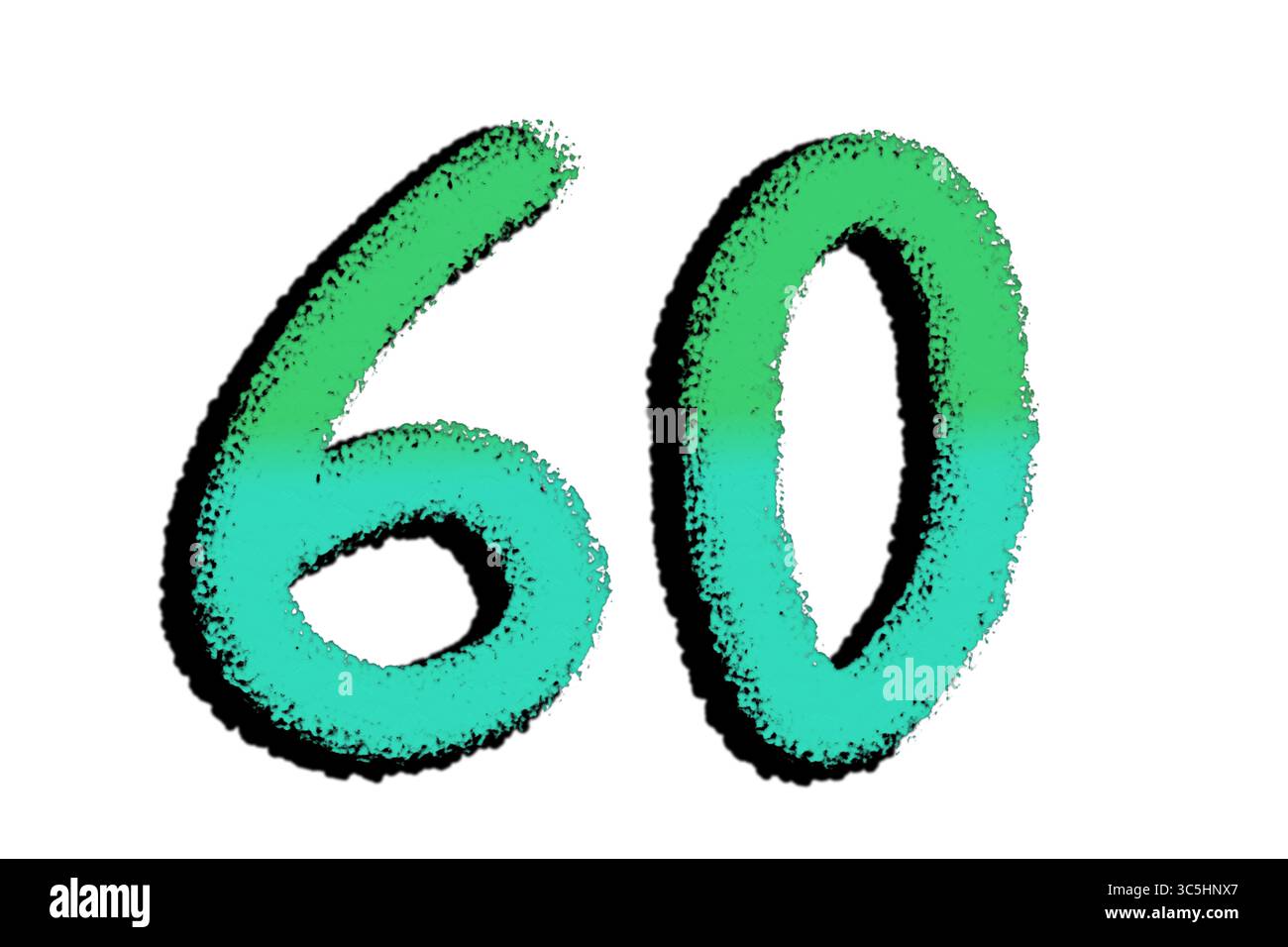Simple 60 green gradient number. A modern and minimalist aesthetic ...