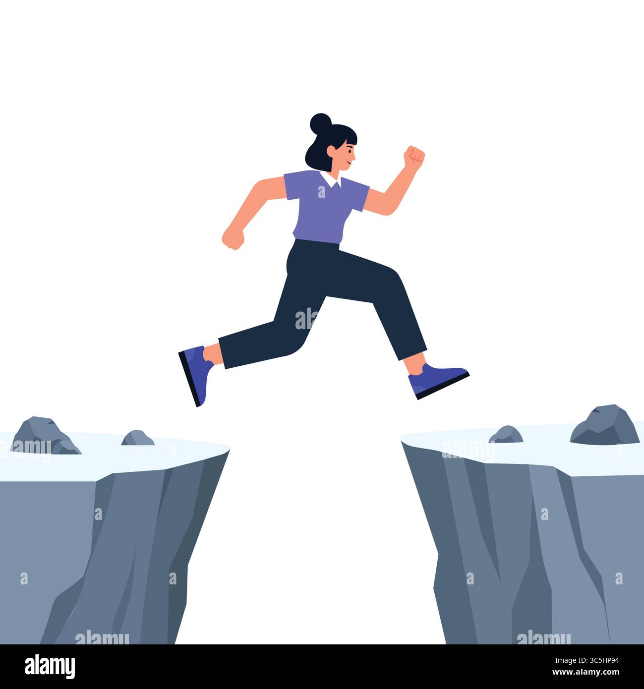 Athlete jumping success in Stock Vector Images - Alamy