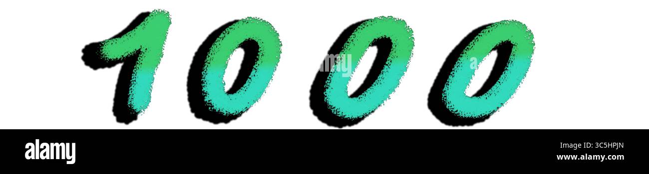 Simple 1000 green gradient number. A modern and minimalist aesthetic ...