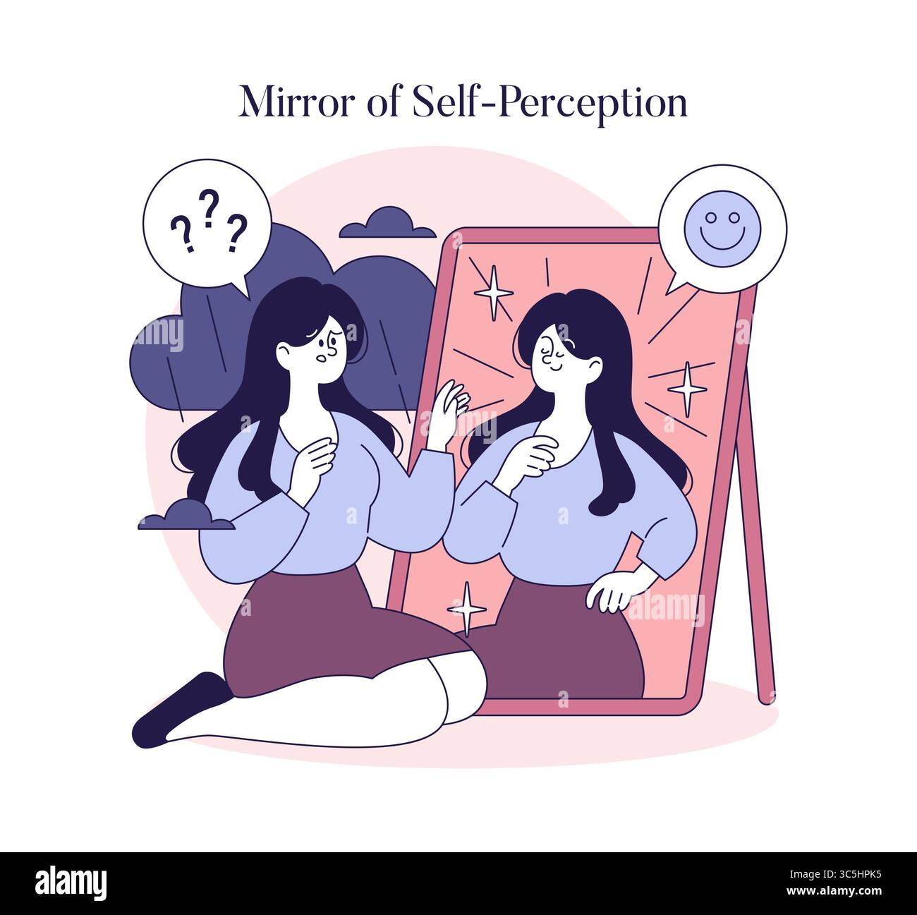Reflection and doubts Stock Vector Images - Alamy