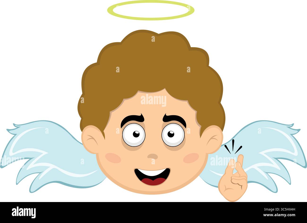 vector illustration face angel character cartoon, snapping your fingers ...