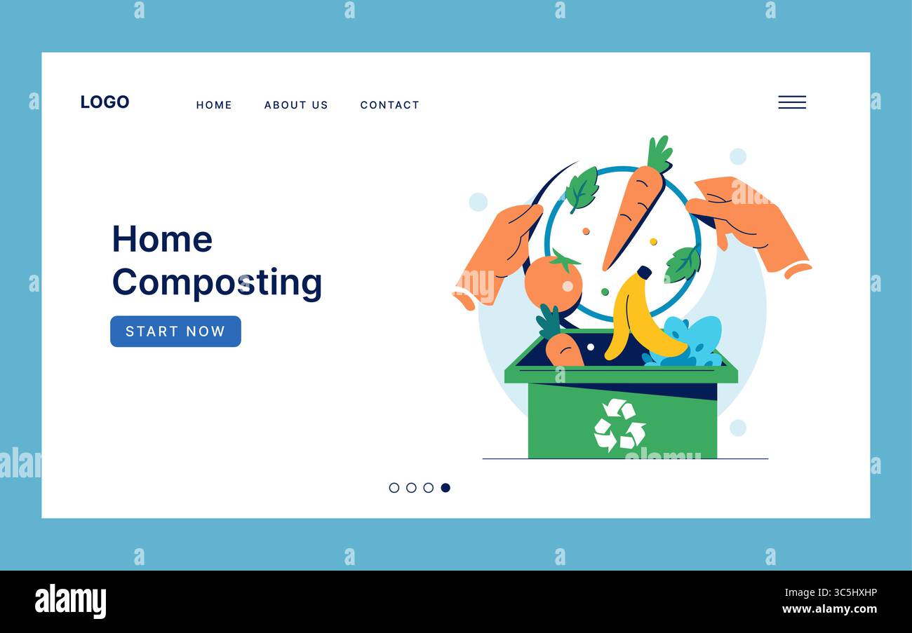Vector illustration of hands adding food waste, like carrots and ...