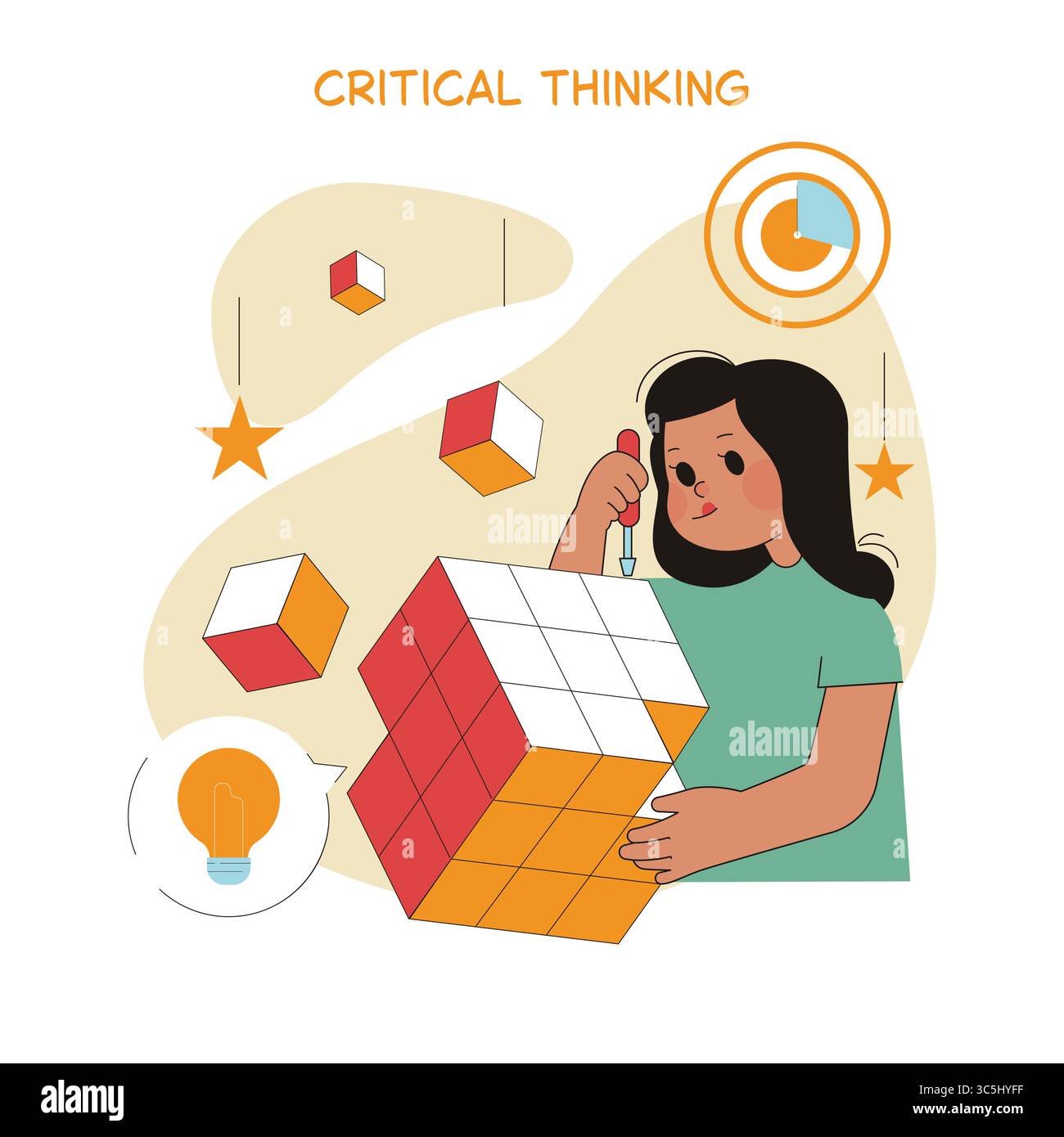 Children solving puzzles Stock Vector Images - Alamy