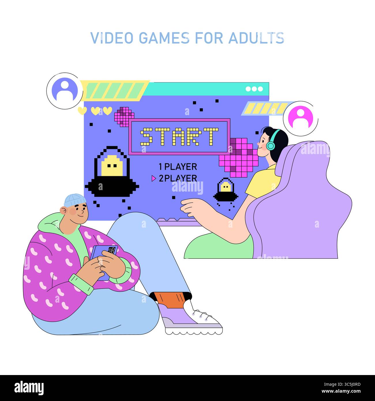 Screen multiplayer game Cut Out Stock Images & Pictures - Alamy