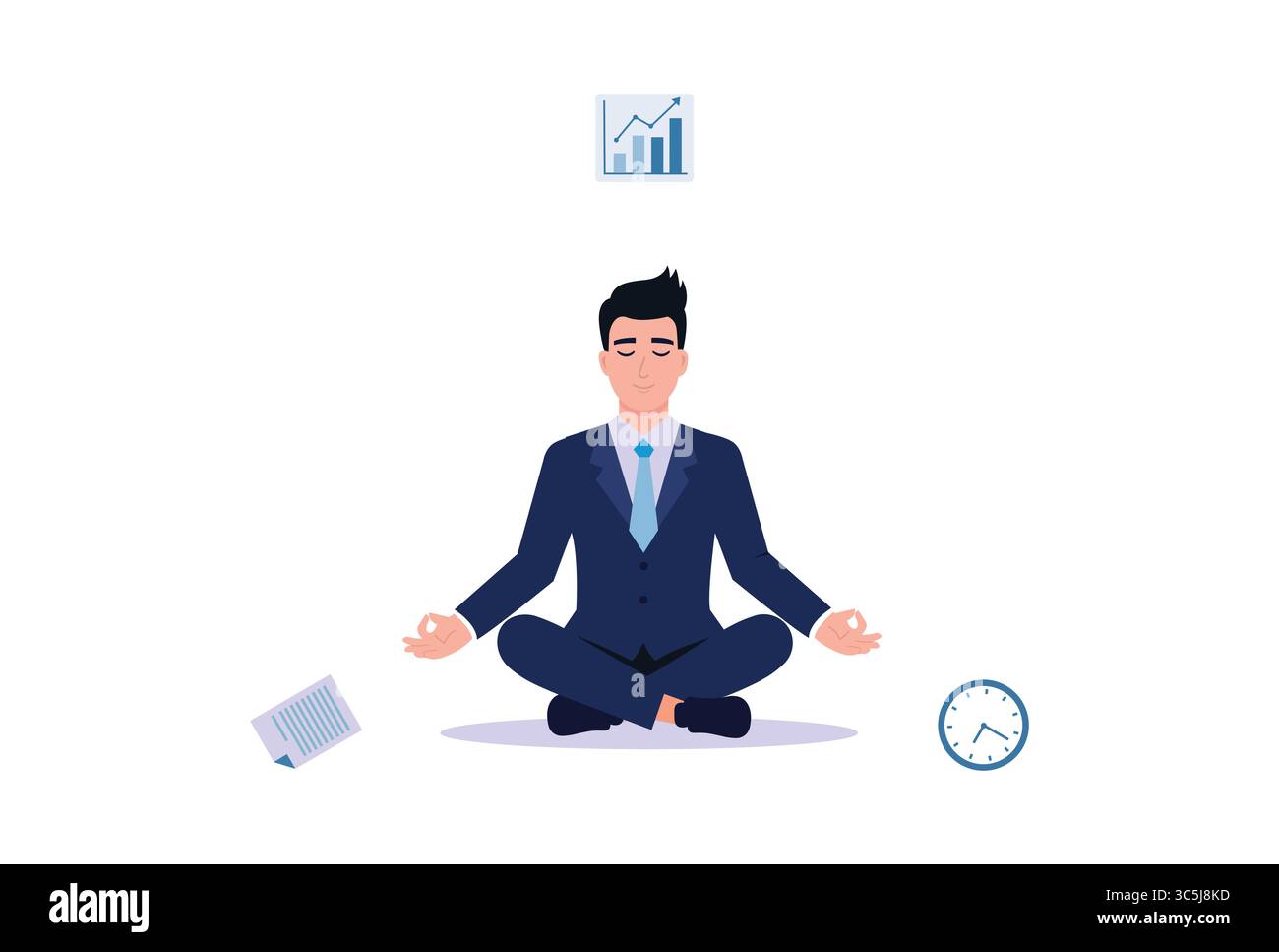 Mindfulness work employee wellbeing office Cut Out Stock Images ...