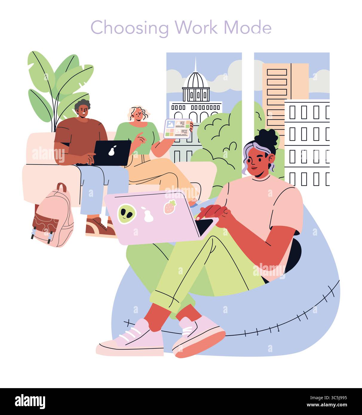 Creative young professionals work in Stock Vector Images - Alamy