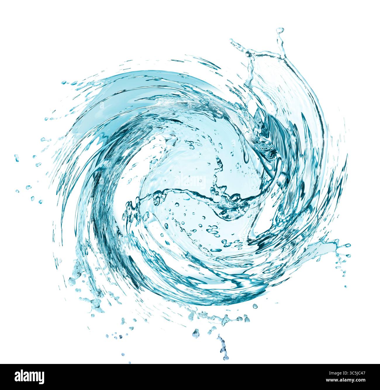 Water forming whirlpool on white background. Whirling fluid Stock Photo ...