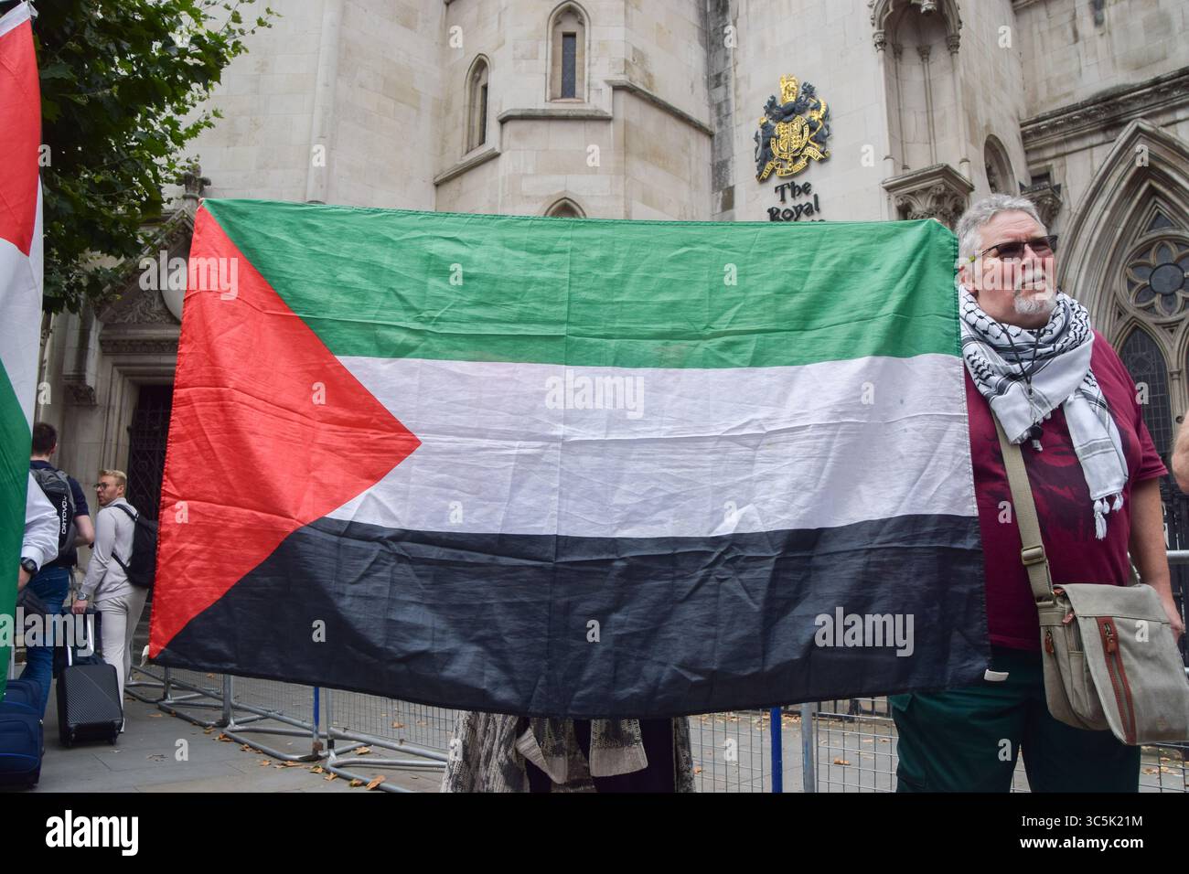 London, UK. 30th July 2025. Pro-Palestine protesters gather outside the ...