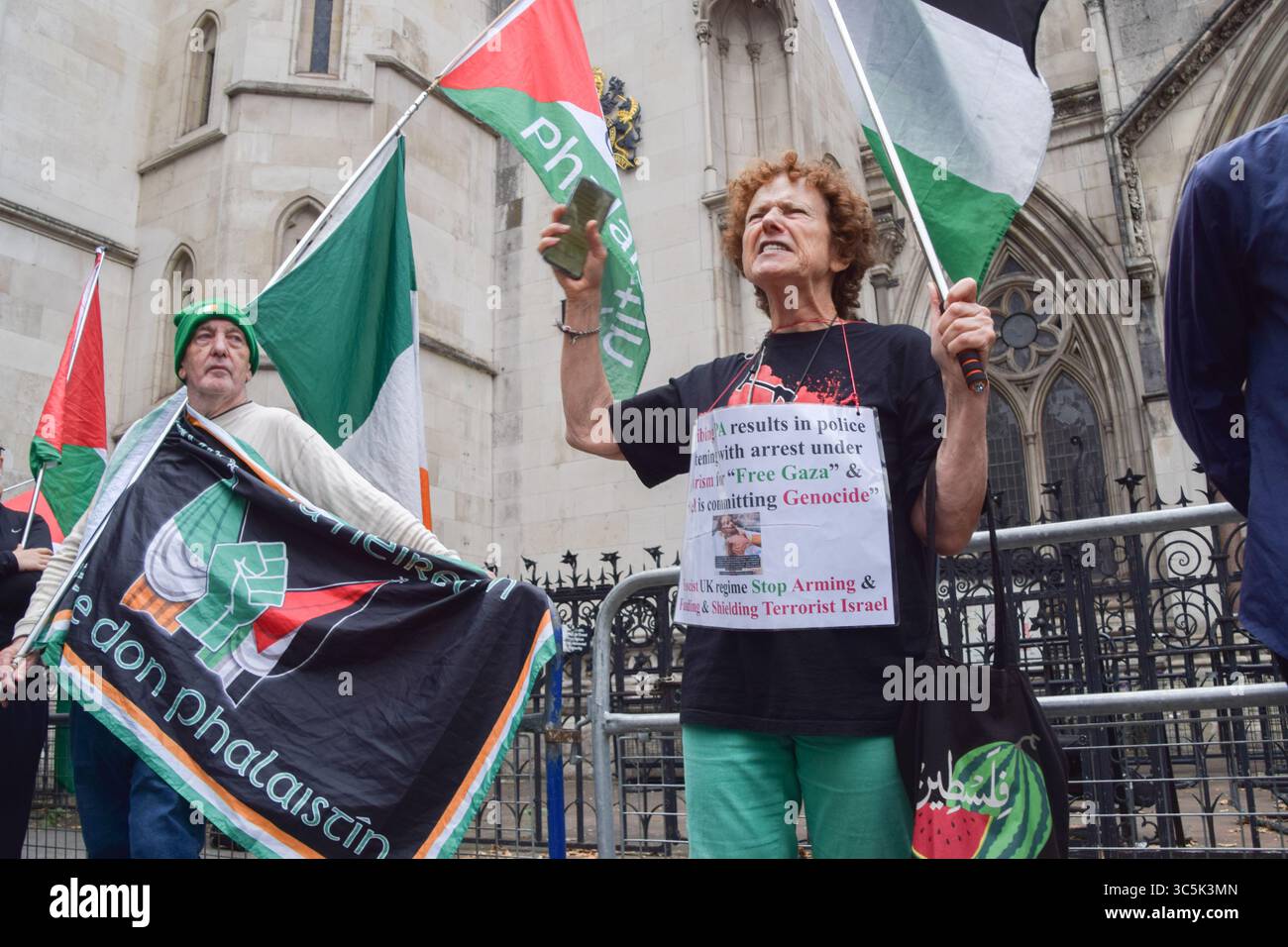 London, UK. 30th July 2025. Pro-Palestine protesters gather outside the ...