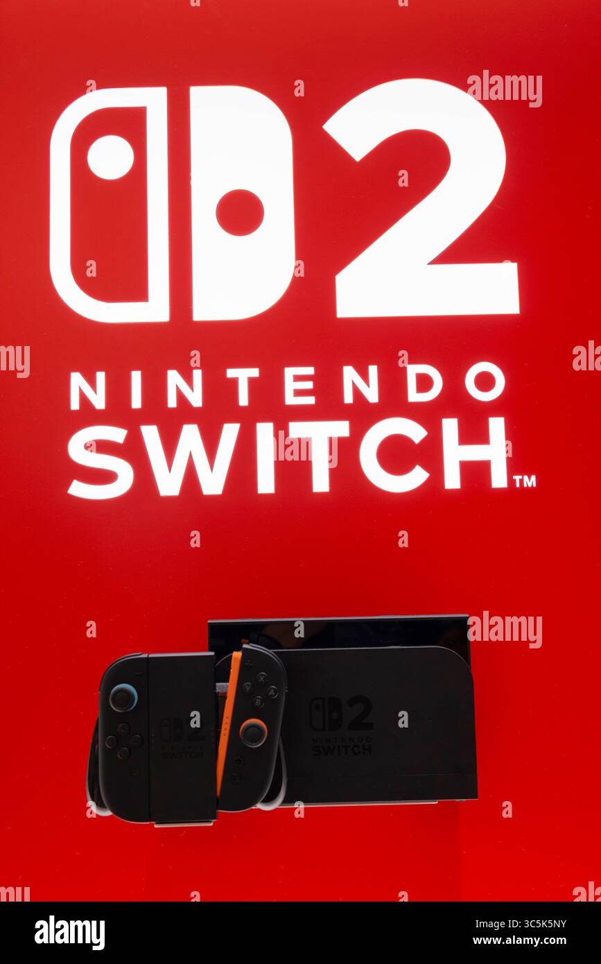 New Nintendo Switch 2 console on display inside the Nintendo Store in ...