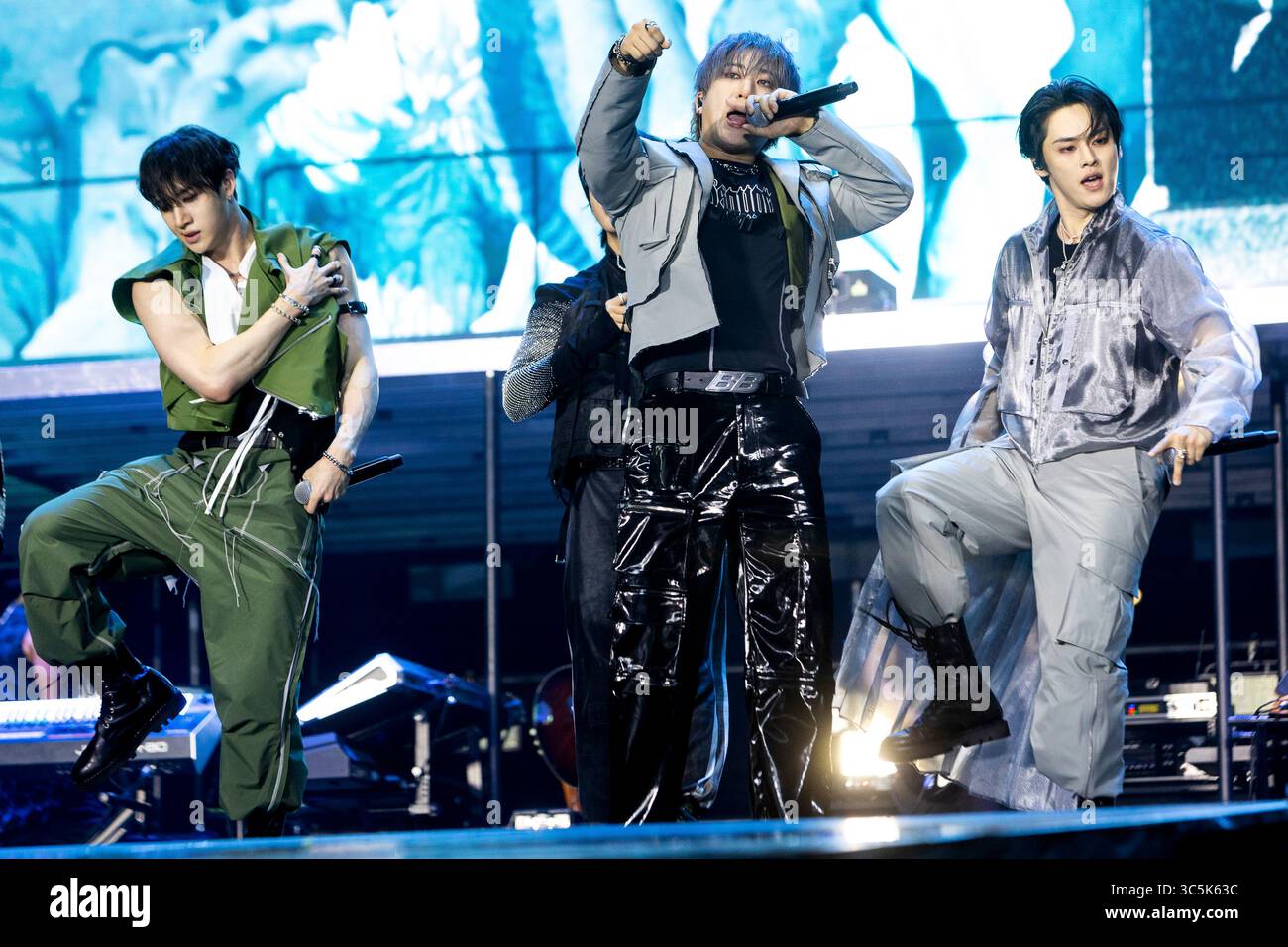 Bang Chan, Changbin and Lee Know from South Korean boy band Stray Kids ...