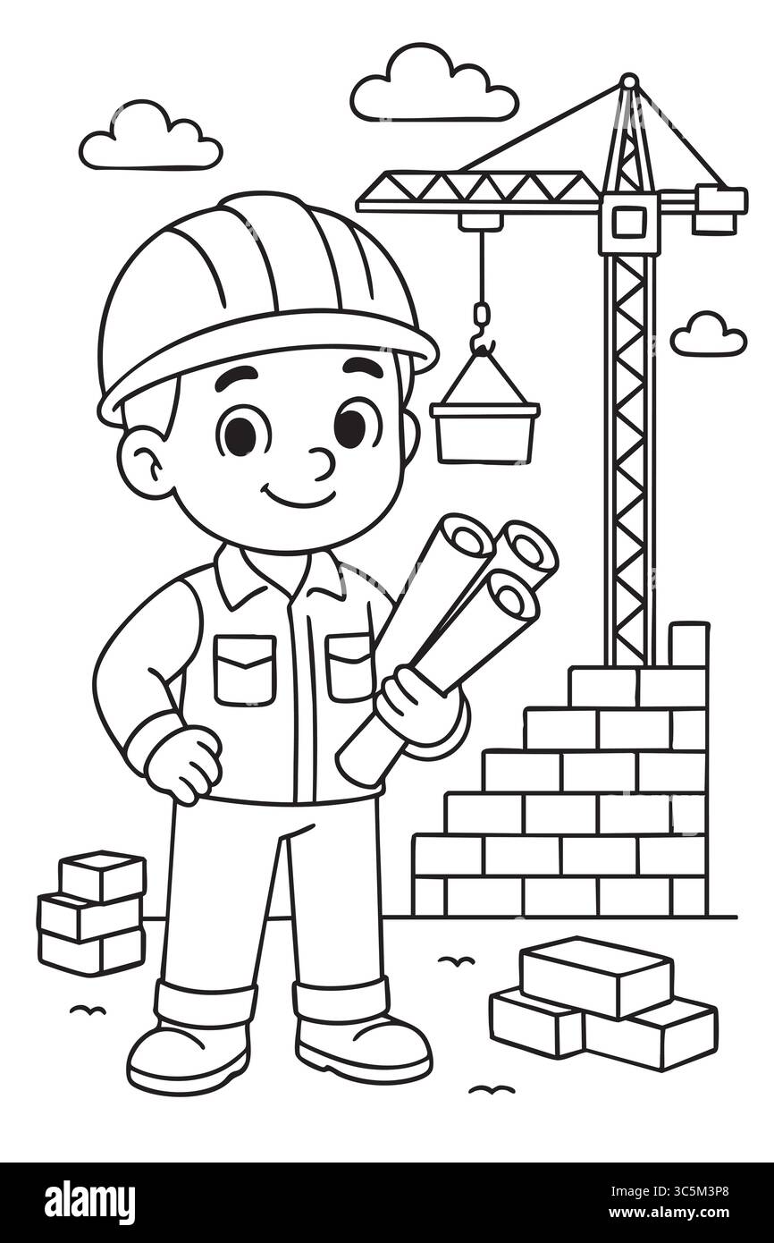 Builder child Black and White Stock Photos & Images - Alamy