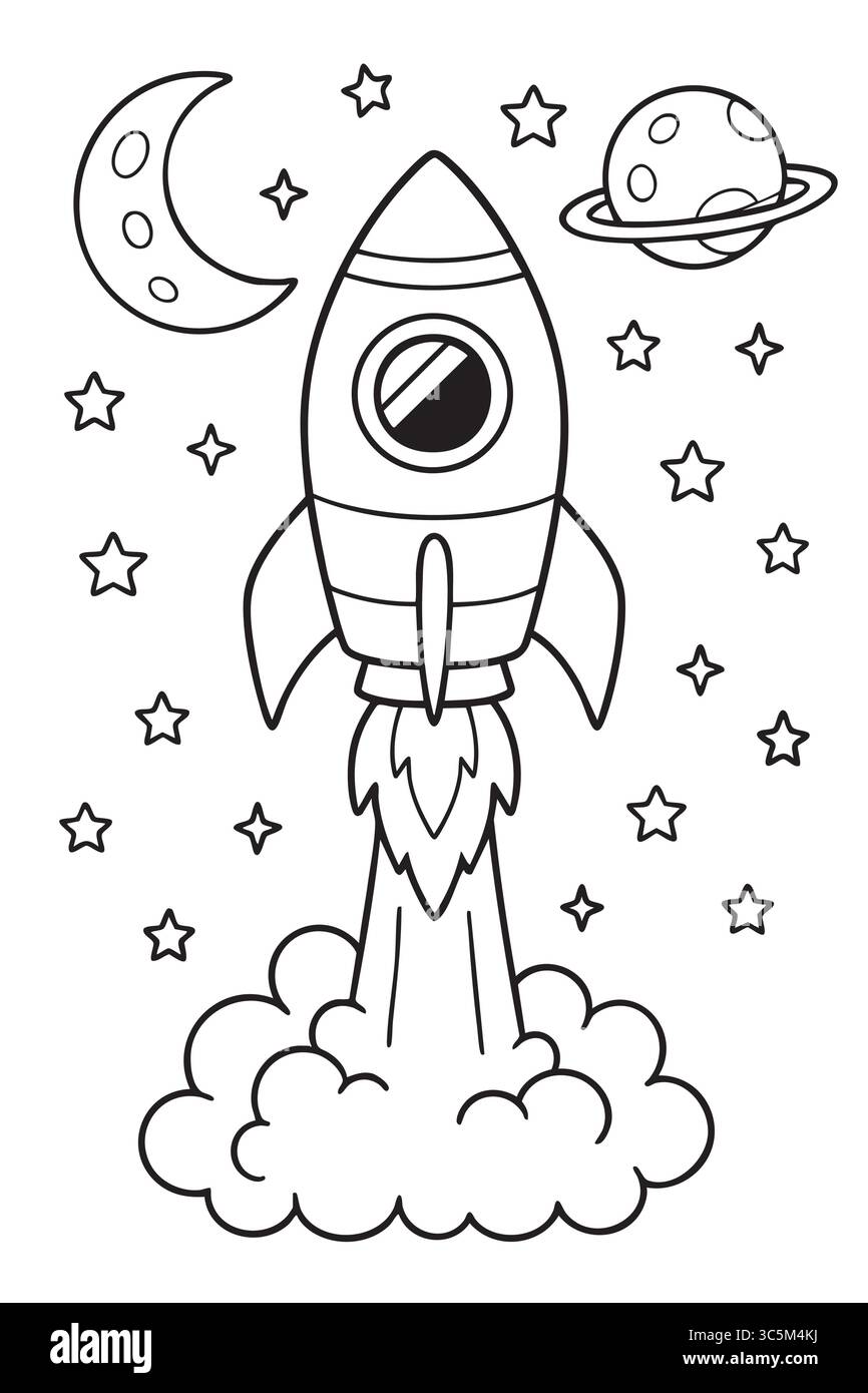 Coloring book children on theme Black and White Stock Photos & Images ...