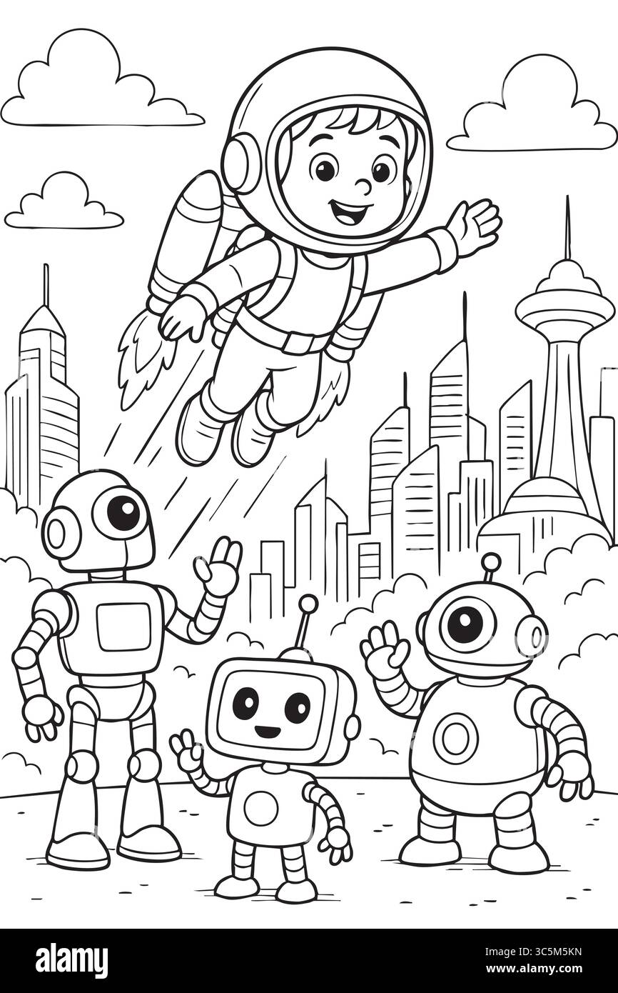 Urban fantasy coloring page Cut Out Stock Images & Pictures - Alamy