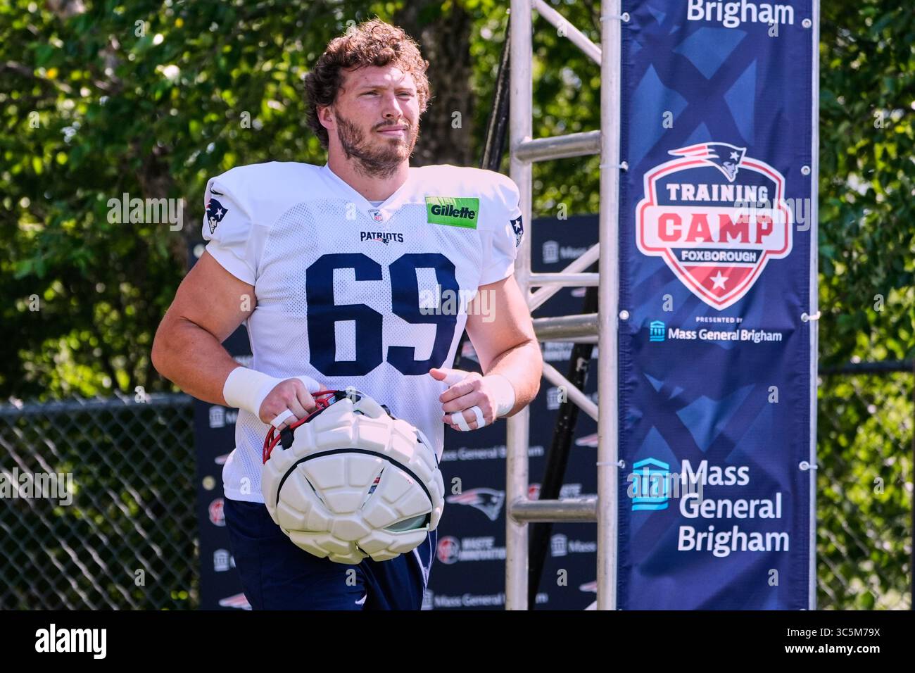 New England Patriots guard Cole Strange (69) at the team's NFL football ...
