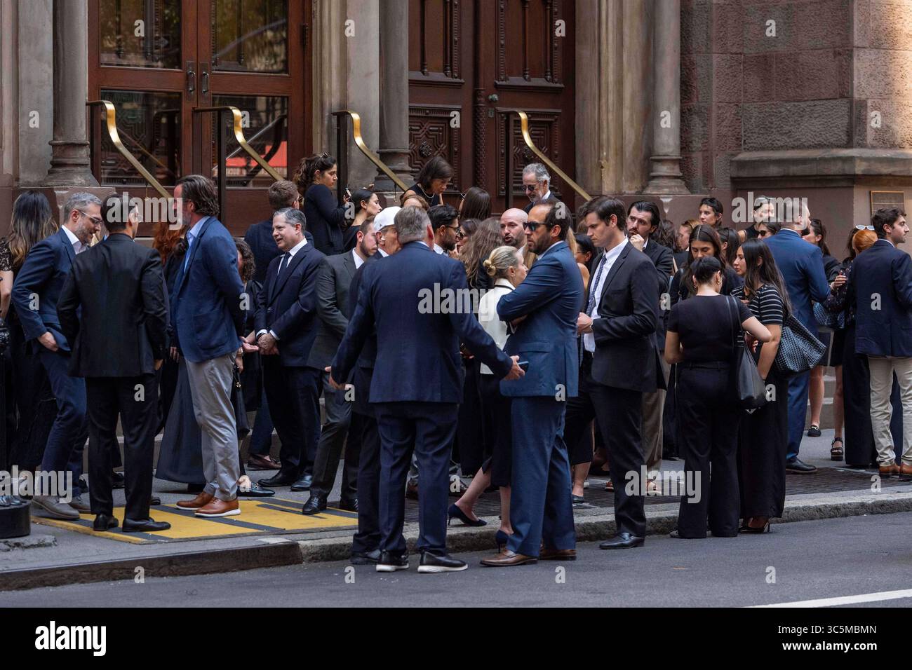 People gather for a funeral of Julia Hyman, associate at Rudin ...