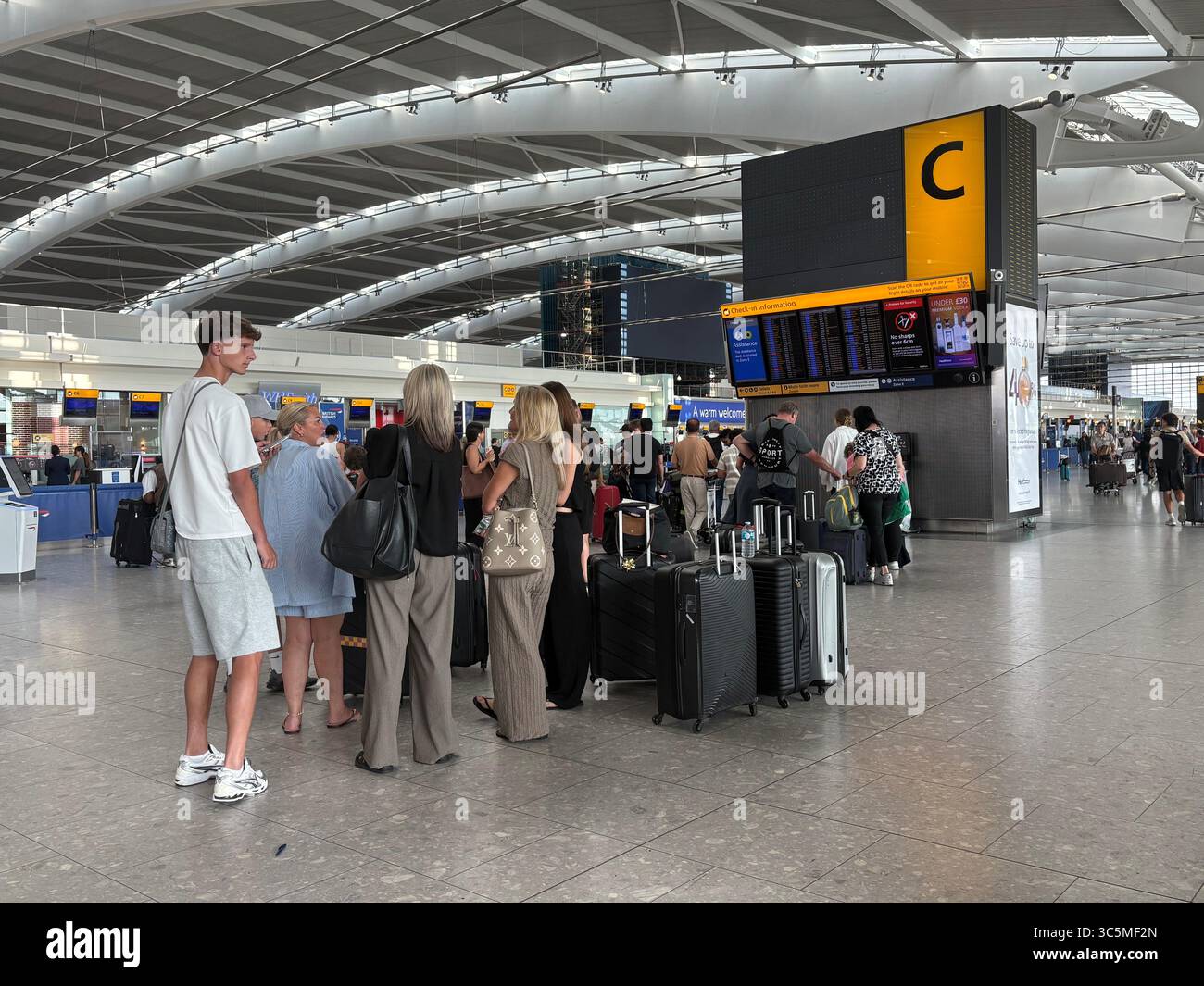 A view inside T5 at Heathrow airport at 18:15hrs following an after an ...