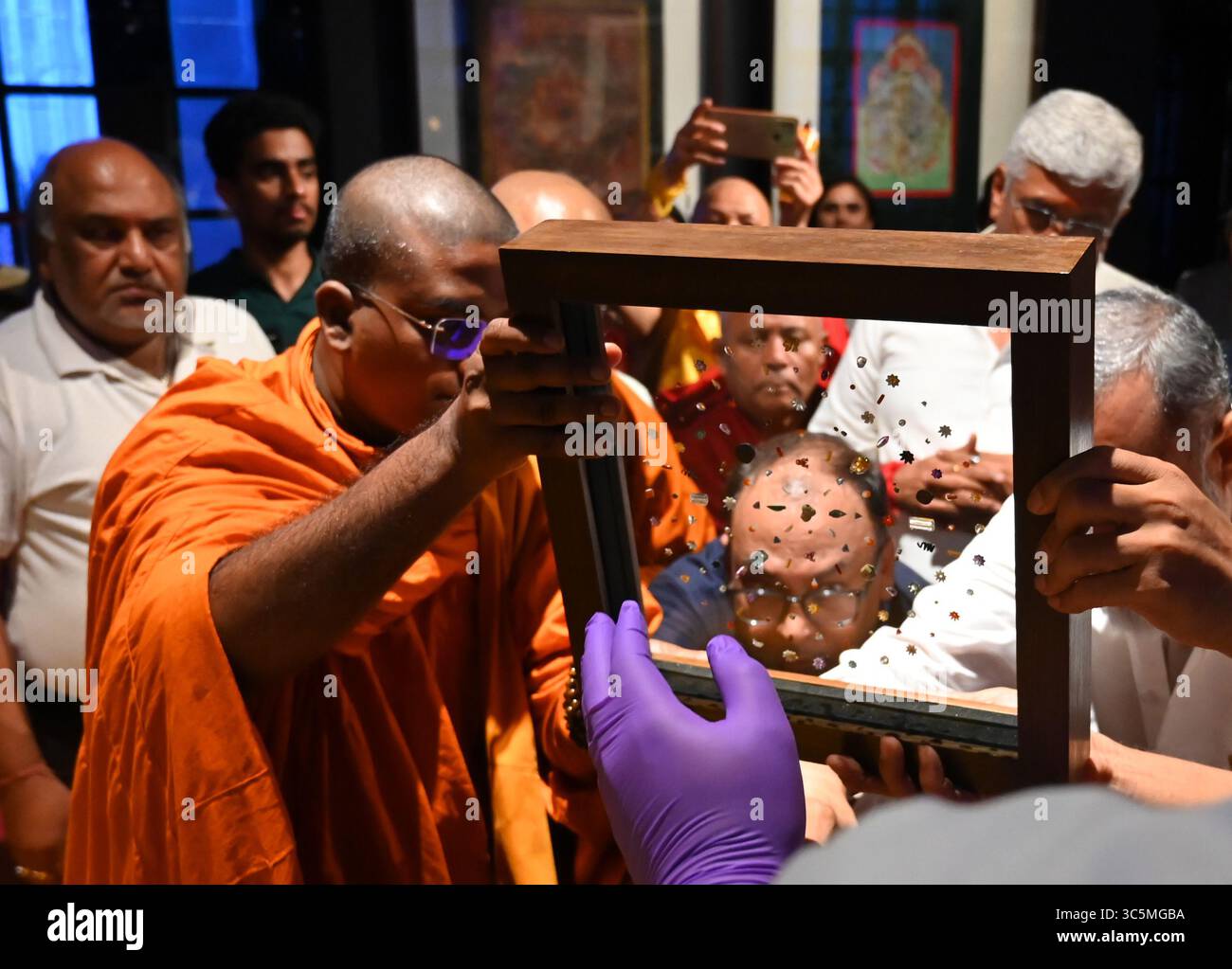 NEW DELHI, INDIA - JULY 30: Sacred Piprawa Relics which are repatriate ...