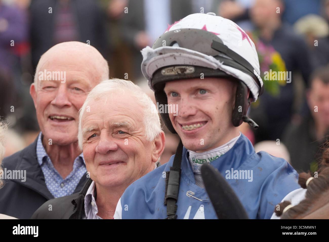 Trainer Harry Rogers with jockey Patrick M O'Brien after winning the ...