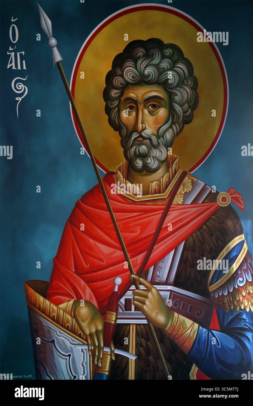 Icon of Saint Menas of Egypt Coptic Soldier from Assumption of Mary Greek Orthodox Church Voula ...