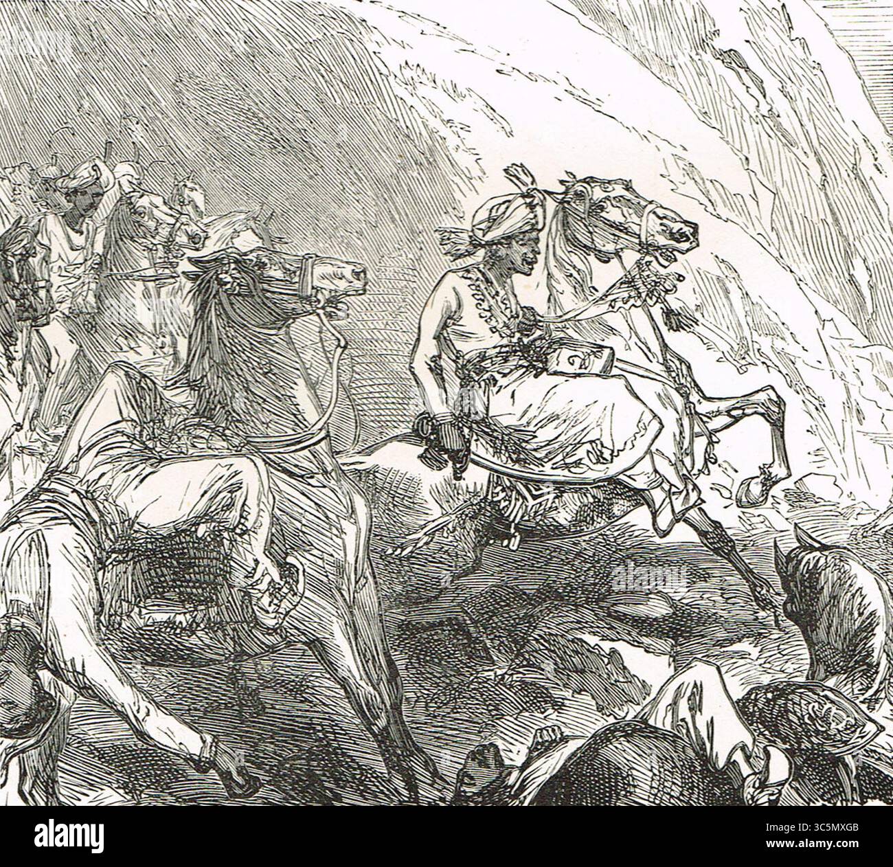 Defeat of Hyder Ali in the Pass of Singarpetta, 1768. Most likely the ...