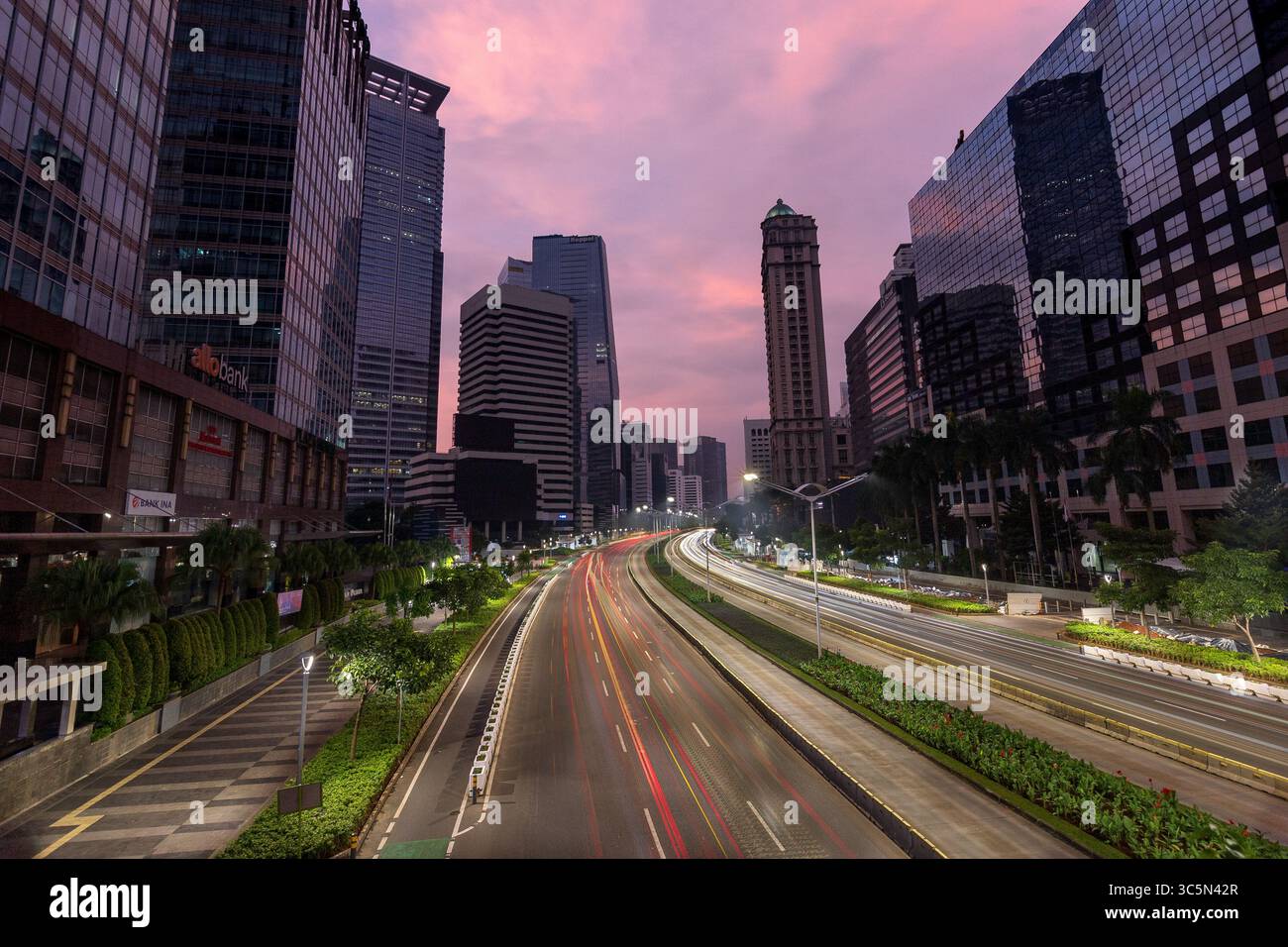 sunrise with morning traffic in Jakarta Stock Photo - Alamy