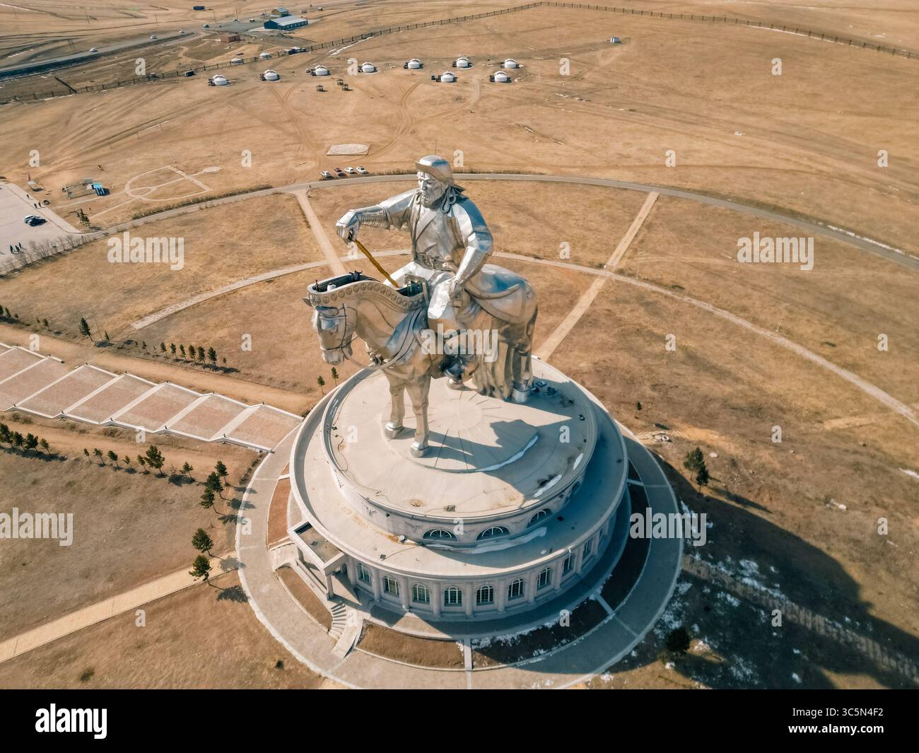 Ulaanbaatar, mongolia - 2 may 2025 aerial view of Genghis Khan Statue Complex . High quality ...