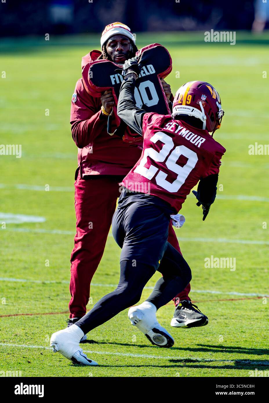 Ashburn,VA. USA; Washington Commanders cornerback Kevon Seymour (29 ...