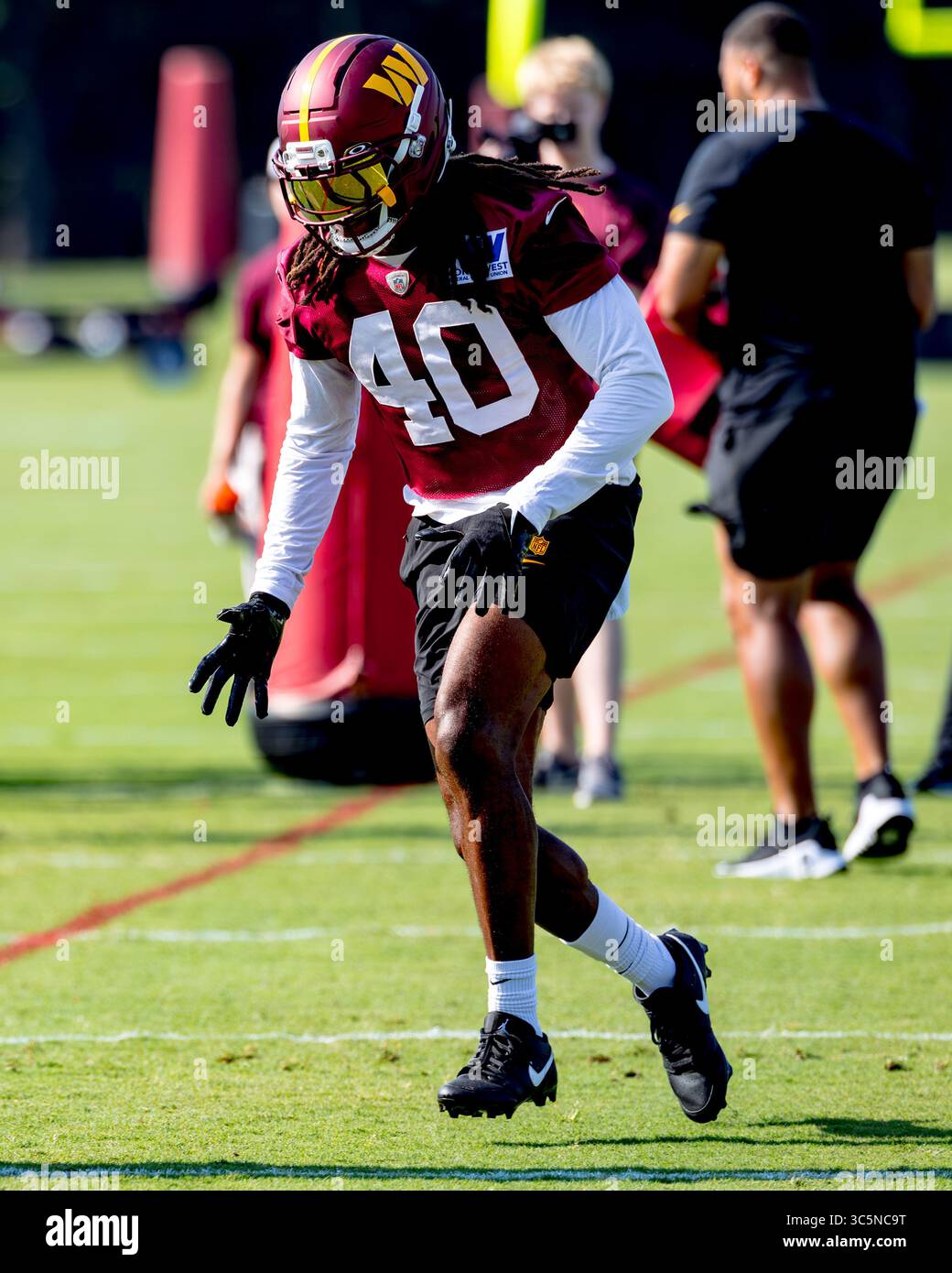 Ashburn,VA. USA; Washington Commanders safety Tyler Owens (40 ...