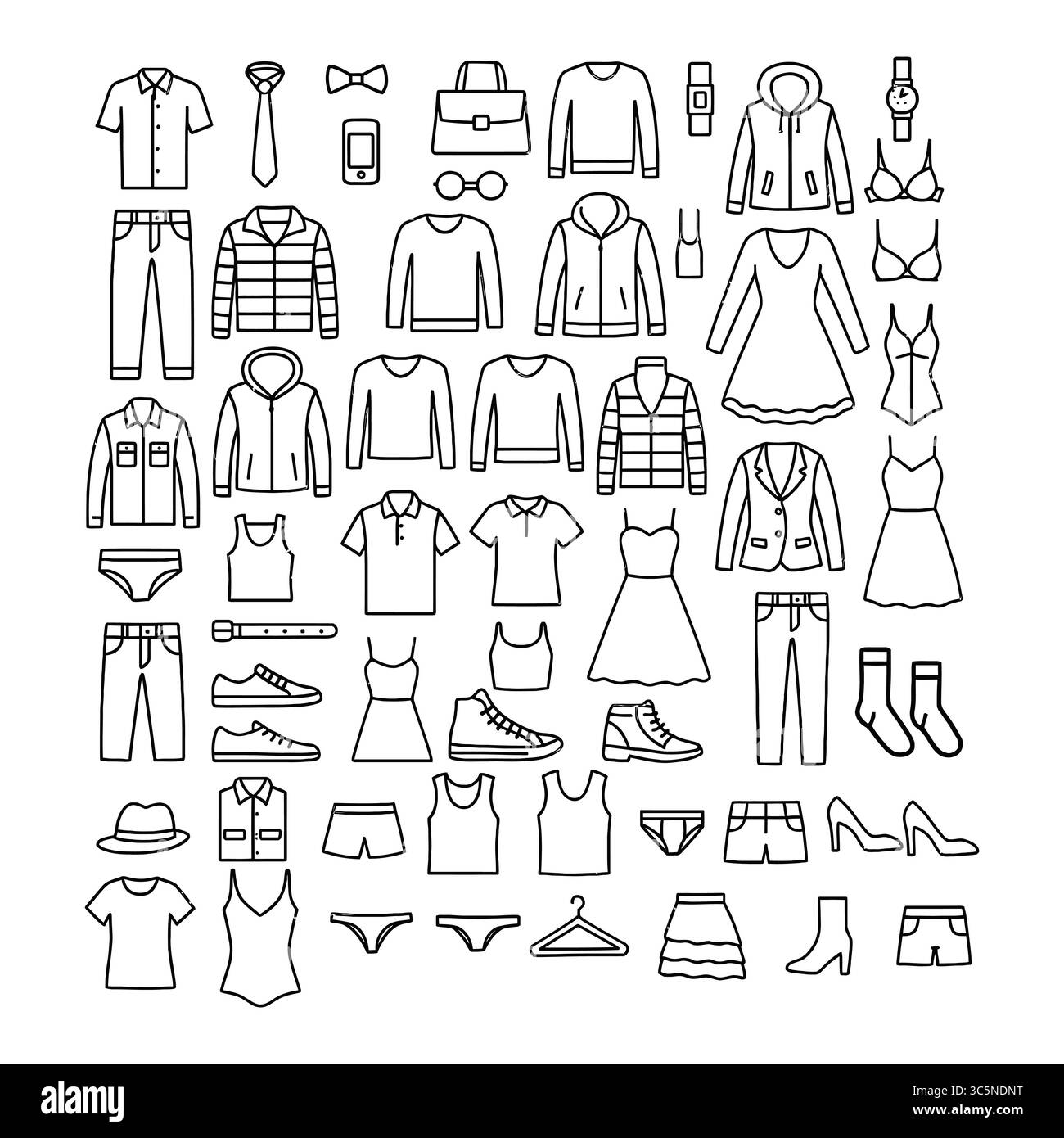 Stylish pants outline Black and White Stock Photos & Images - Alamy