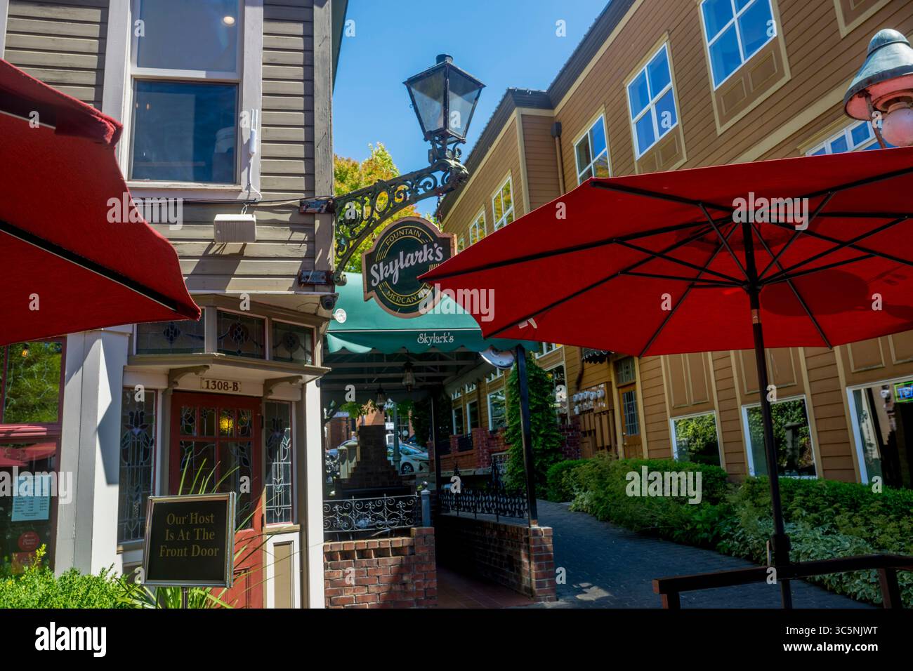 A street scene at Skylark’s Restaurant in historic Fairhaven, in ...
