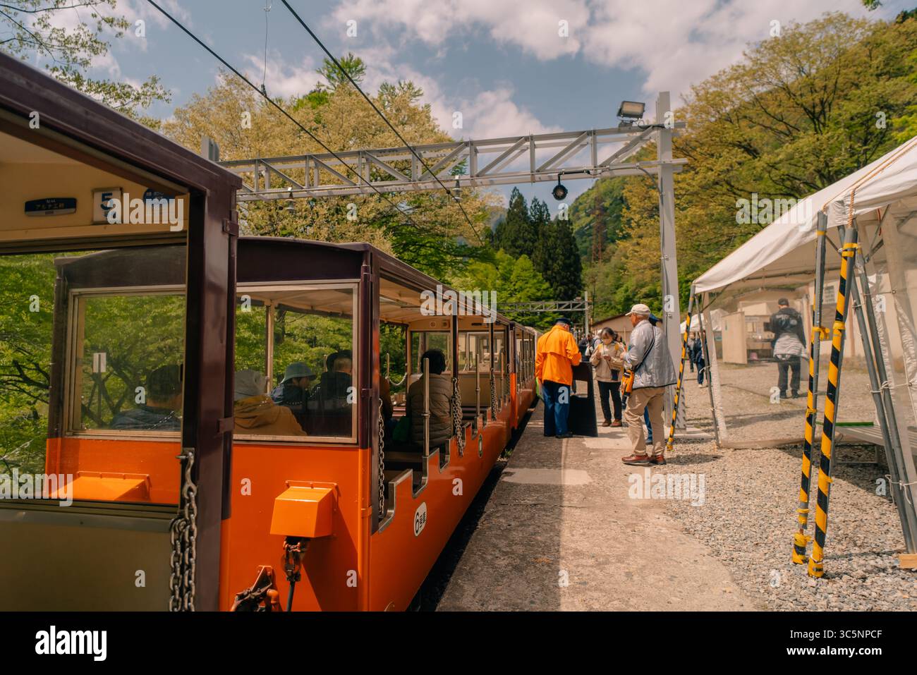 KUROBE, JAPAN - july 2 2025 Scenic railway in Kurobe gorge. High ...