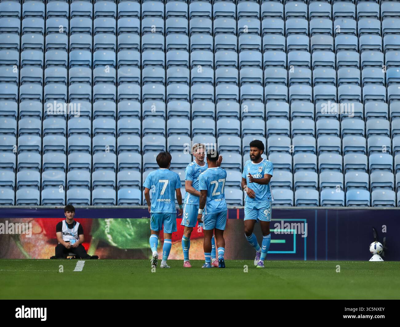 Coventry, UK. 30th July 2025. Coventry City celebrate scoring their ...