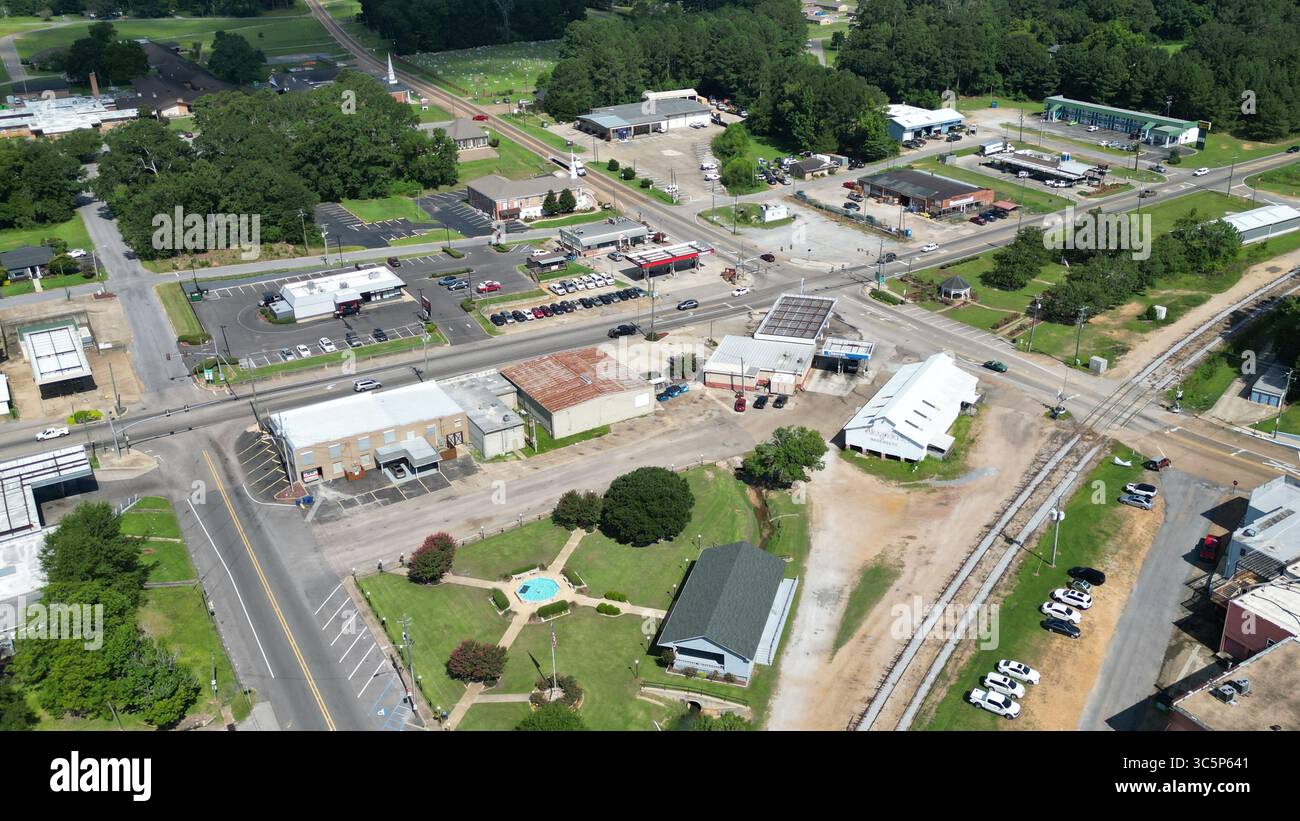 Aerial small town downtown water hi-res stock photography and images ...