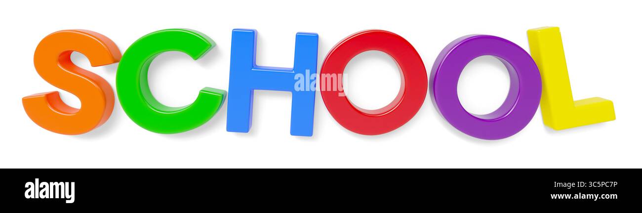 Plastic Magnetic Letters Spelling The Word School with Drop Shadow ...