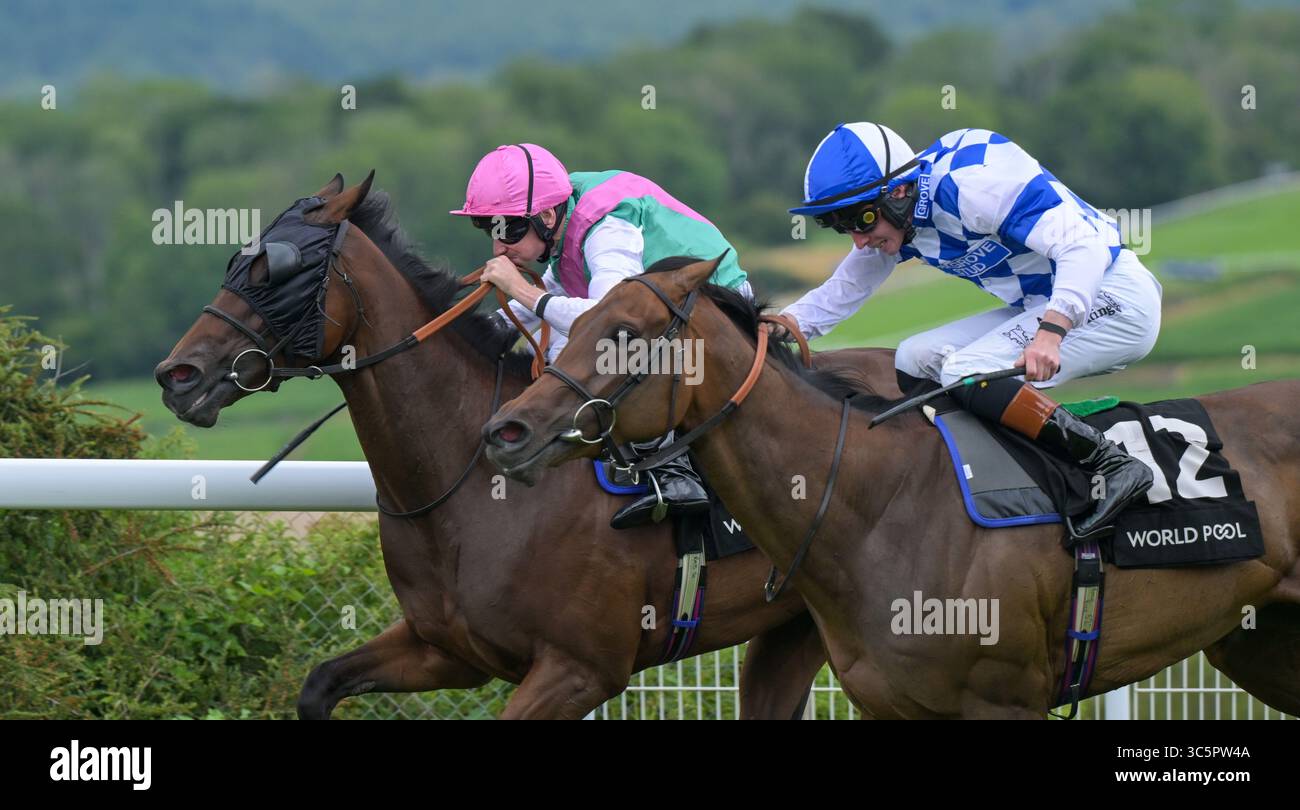 Goodwood, UK. 29 July, 2025. A dead heat between Saqqara Sands ridden ...