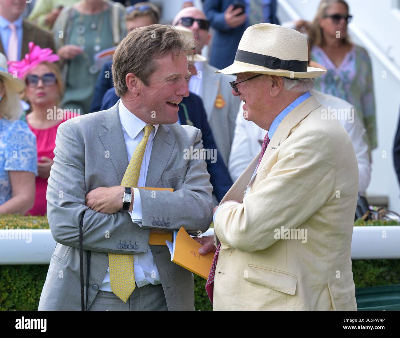 Goodwood, UK. 29 July, 2025. Ralph Beckett trainer of Qirat the winner ...