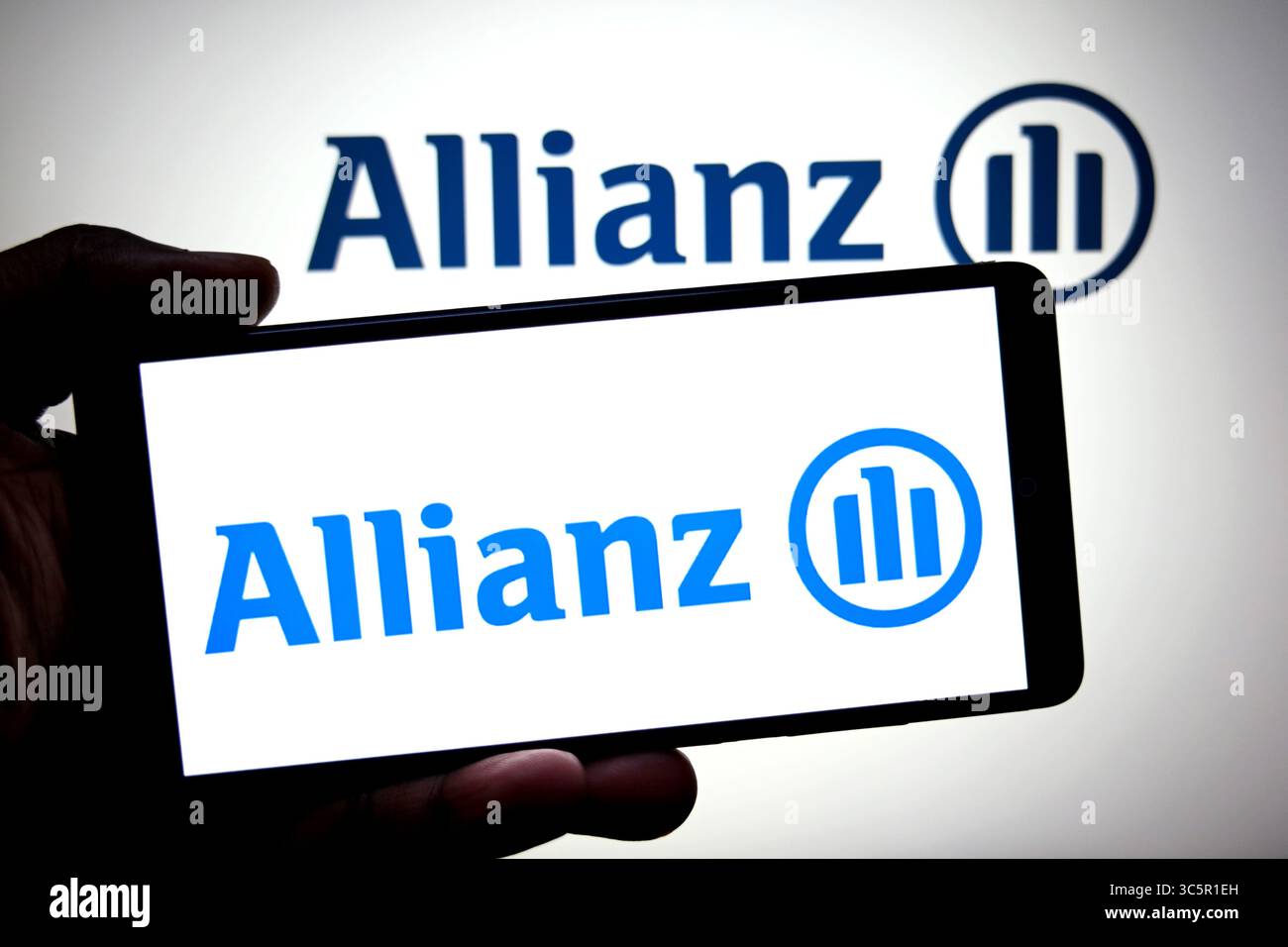 July 29, 2025, India: In this photo illustration, an Allianz insurance ...