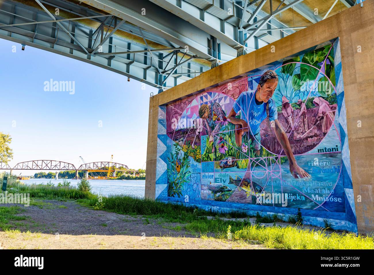 Bismarck, ND, USA - July 08, 2025: A vibrant community-painted mural ...
