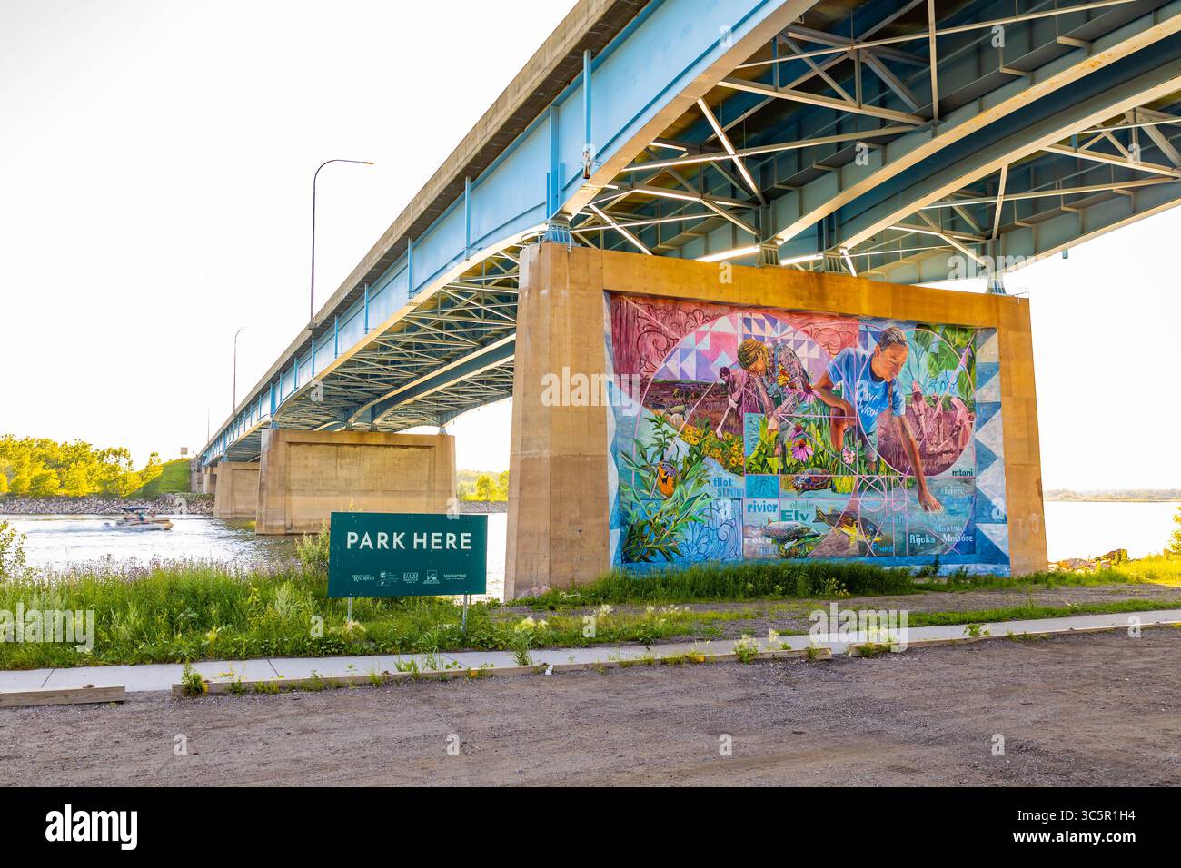 Bismarck, ND, USA - July 08, 2025: A vibrant community-painted mural ...