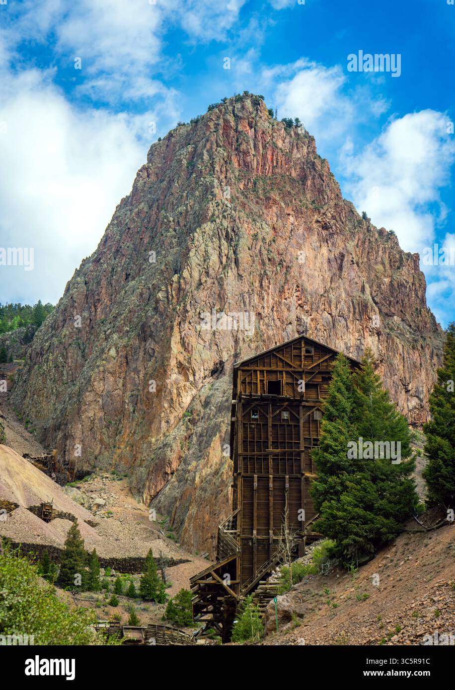 Historic wooden mining structure at the Bachelor District near Creede ...