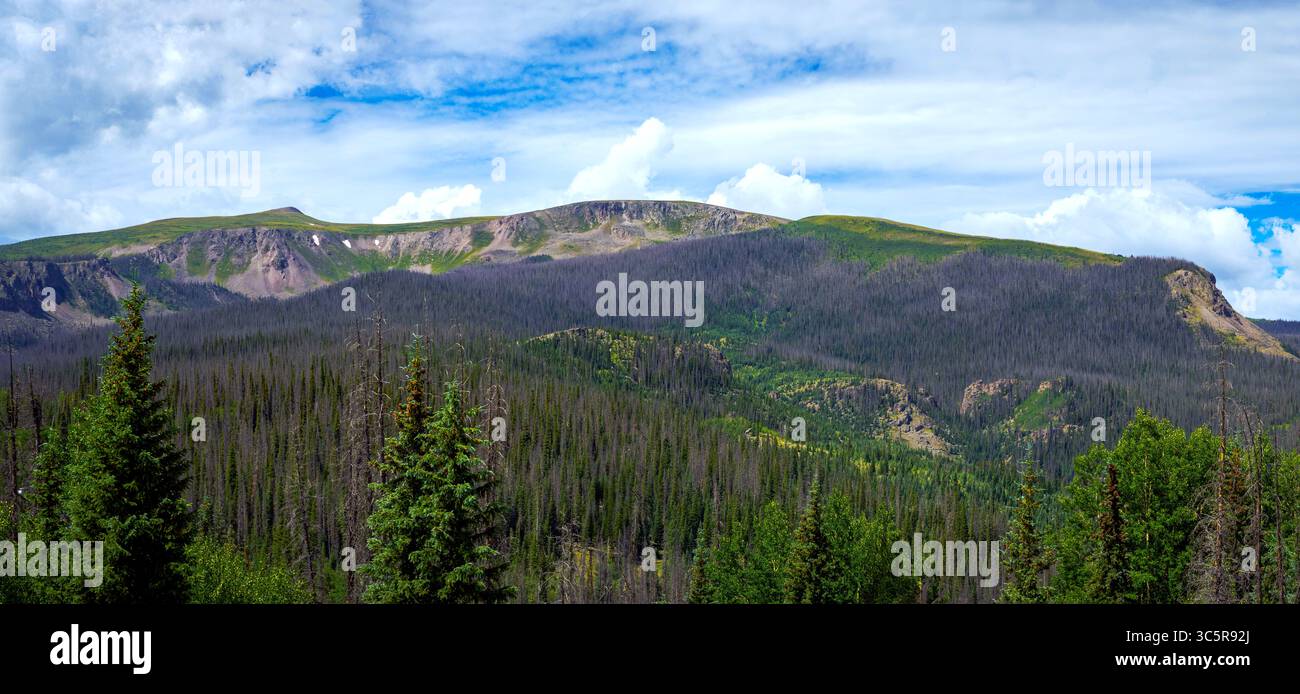Expansive view of La Garita Caldera near Creede, Colorado, with rugged ...