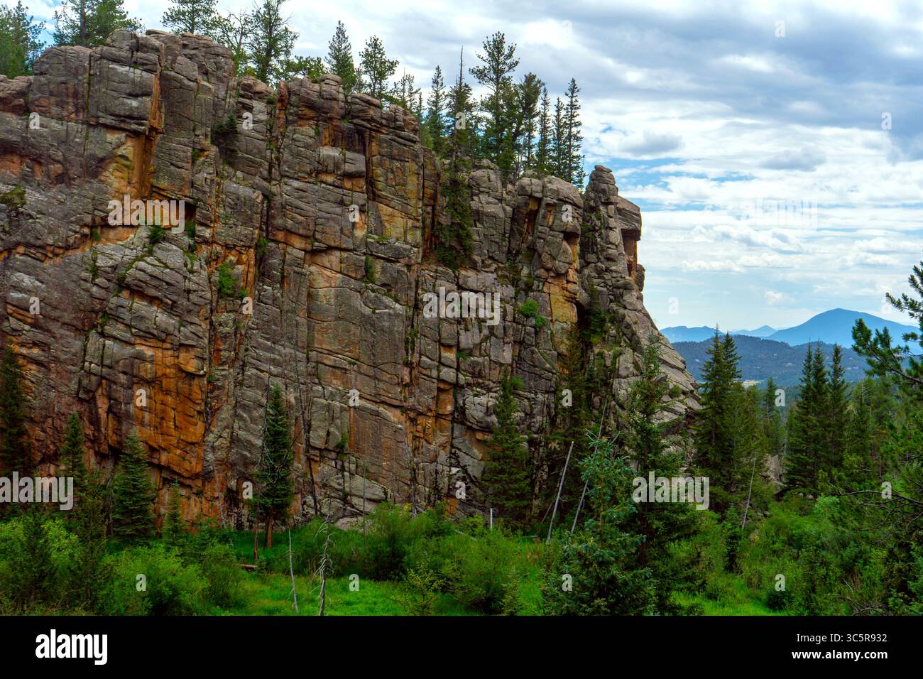 Unique granite rock formation at Staunton State Park, Colorado, framed ...